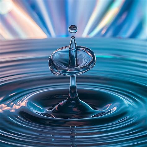 Water Surface Impact By Droplet Premium Ai Generated Image