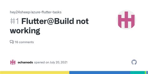 Flutterbuild Not Working · Issue 1 · Hey24sheepazure Flutter Tasks · Github