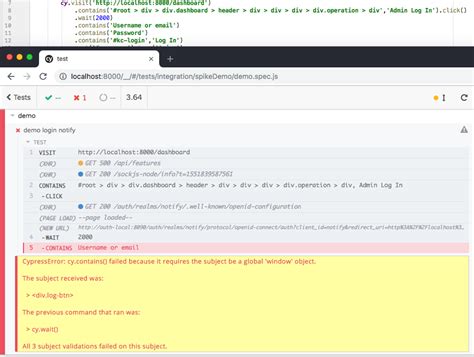 Cypress Fails To Detect Dom Elements Subject Was Undefined · Issue 1631 · Cypress Io