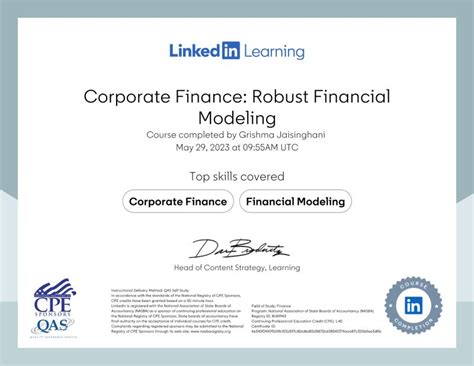 Grishma Jaisinghani On Linkedin Certificate Of Completion