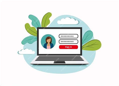 Premium Vector Laptop Computer With Padlock And Password Security