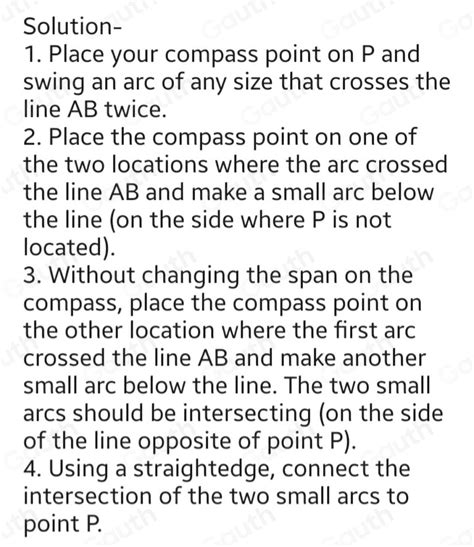 Solved Construct Line Through Point P Perpendicular To Math