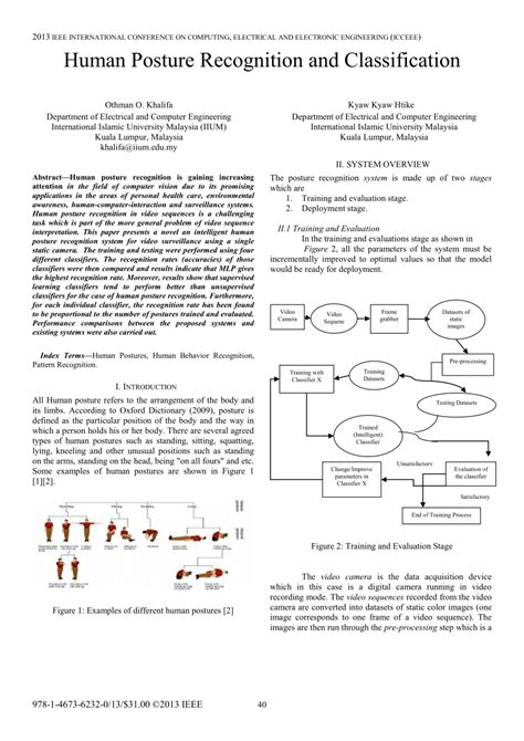 Pdf Human Posture Recognition And Classification
