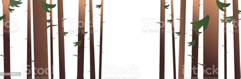 소나무 줄기 아름다운 자연 풍경 흰색 배경에 격리 전나무와 침엽수 림 식물보기 만화 재미있는 스타일 플랫 디자인 벡터 가문비나무에 대한 스톡 벡터 아트 및 기타 이미지