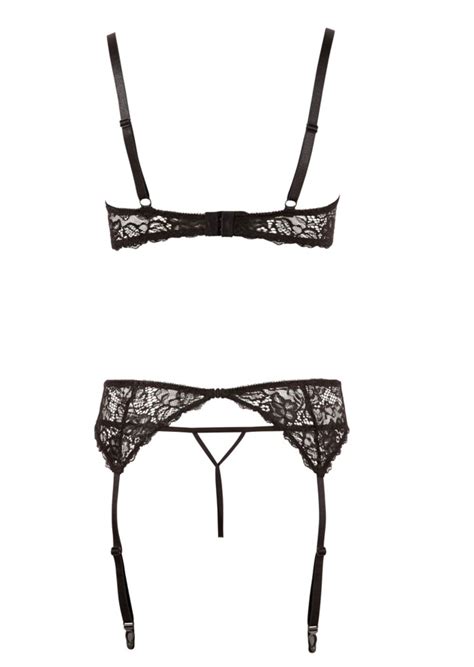 Shelf Bra With Collar Garter And Crotchless Thong Etsy
