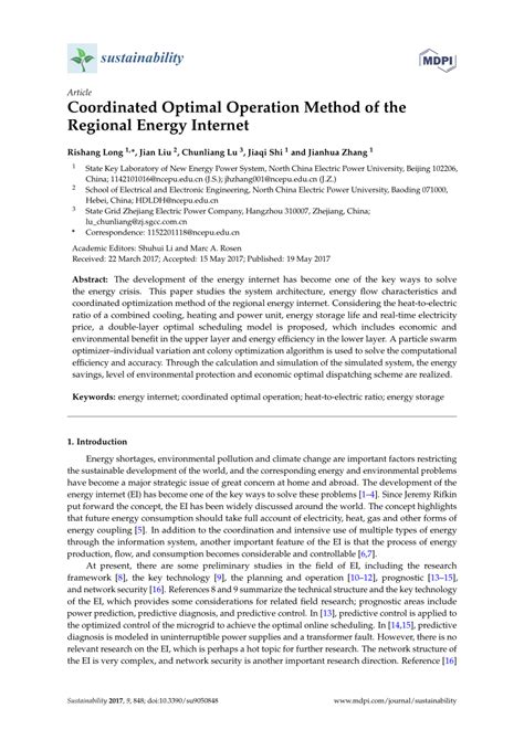 Pdf Coordinated Optimal Operation Method Of The Regional Energy Internet