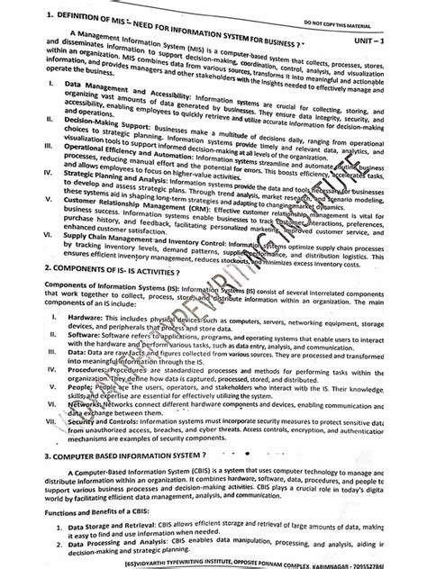 Mba 4th Sem Management Information System Shatvahana University Pdf