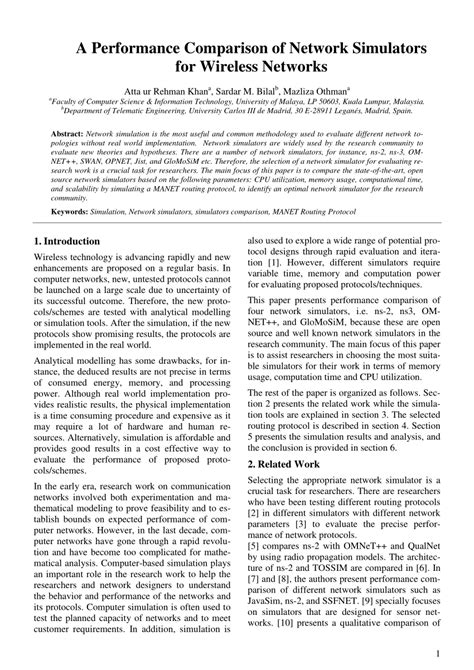 Pdf A Performance Comparison Of Open Source Network Simulators For