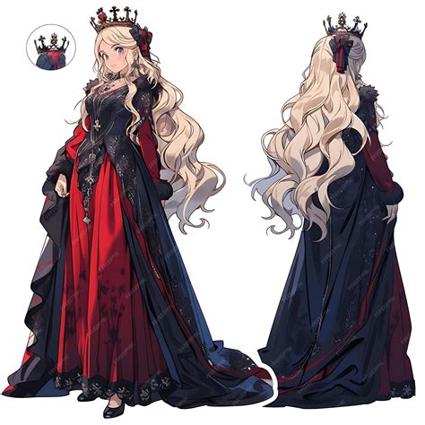 Premium Photo Character Anime Concept Tall Female With A Regal Gown