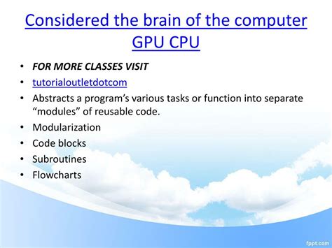 Ppt Considered The Brain Of The Computer Gpu Cpu Tutorialoutlet