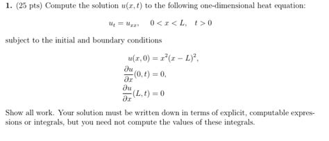 Solved 25 ﻿pts ﻿compute The Solution Uxt ﻿to The