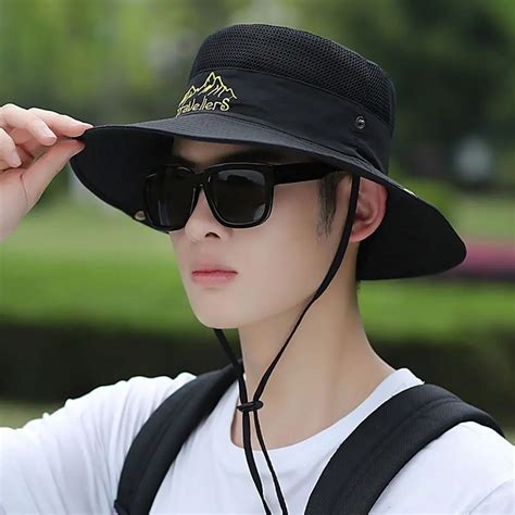 남성용 파나마 버킷 햇 야외 자외선 차단 모자 패션 여름 모자 태양 바이저 어부 모자 Aliexpress