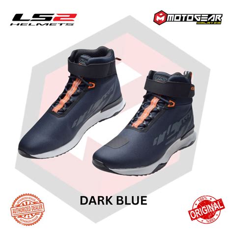 Ls2 Acrux Man Boot Dark Blue Hv Orange Shopee Malaysia