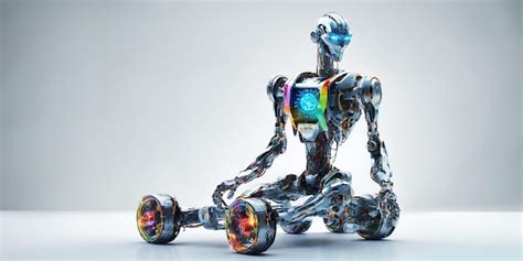 Premium Photo Ai Robot D On Wheels Chat Bot Or Robotic Automation Assistant With Artificial