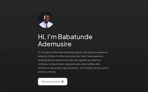 Babatunde Ademusires Data Engineerdata Analyst Portfolio