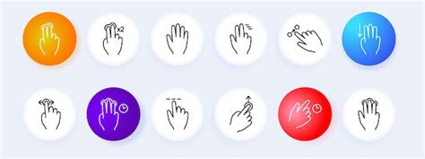 Premium Vector Touch Gestures Set Icon Tap Double Tap Swipe Drag