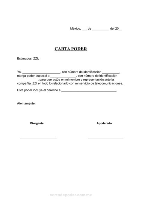 Carta Poder Simple 15 Ejemplos En Word Pdf Gratis