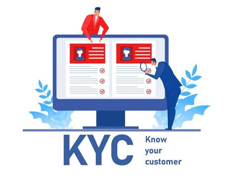 Kyc 또는 고객 개념의 신원을 확인하는 비즈니스로 고객을 알고 있습니다 프리미엄 벡터