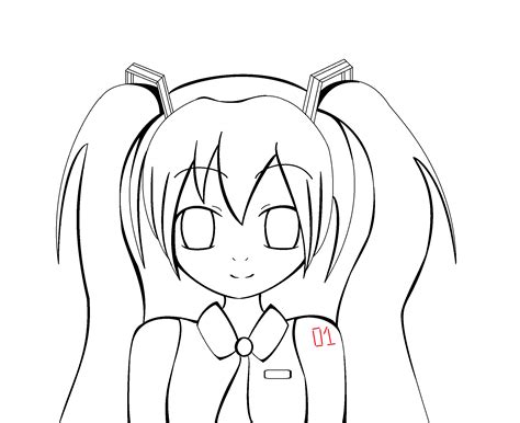 Hatsune Miku Coloring Base By Thecreepyfan On Deviantart