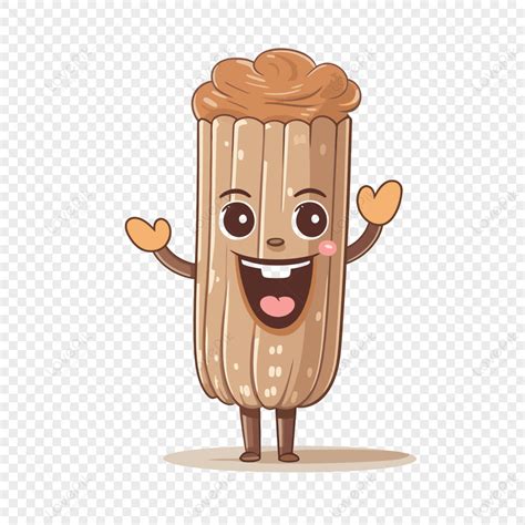 Churro Clipart Candy Stick Personaje Feliz Dibujos Animados Vector Ilustración Cocina Churros