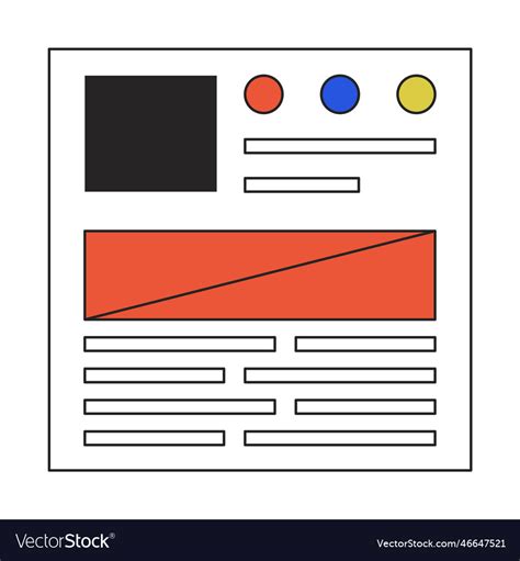 Article Webpage Template Linear Flat Color Icon Vector Image