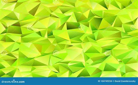 Lime Green Abstract Chaotic Triangle Pattern Background Vector Mosaic Graphic Stock Vector