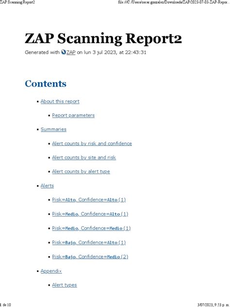 Zap Scanning Report2 Pdf Internet And Web World Wide Web