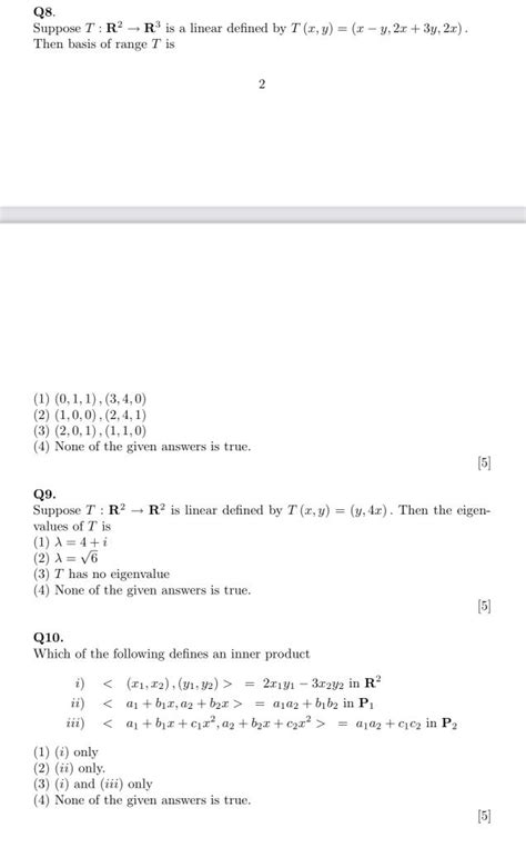 solved q8 suppose t r r is a linear defined by t 1 y