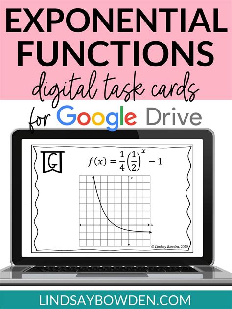 Exponential Functions Digital Task Cards Lindsay Bowden Quadratics Task Cards Digital Task