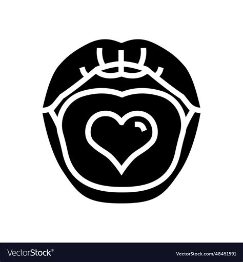 Love Sexy Mouth Female Glyph Icon Royalty Free Vector Image