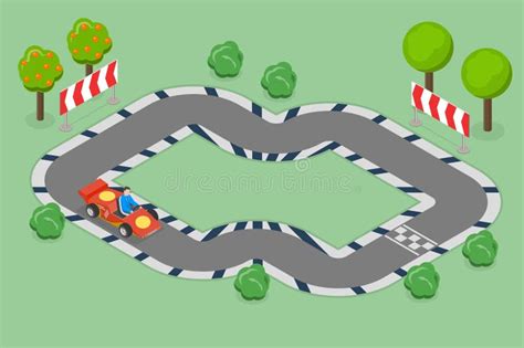 3d Isometric Flat Vector Conceptual Illustration Of Go Kart Stock Vector Illustration Of