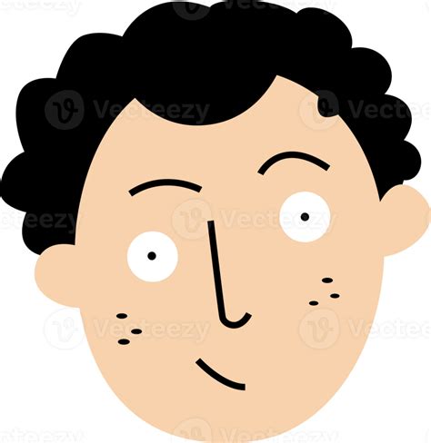 Curious Curly Haired Man Character 27990424 Png