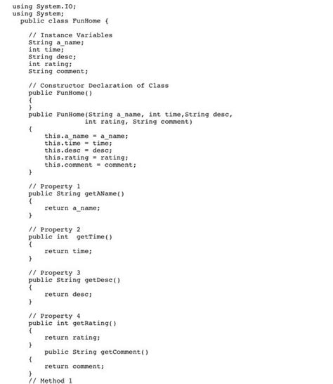 Solved Instance Variables String A Name Int Time String