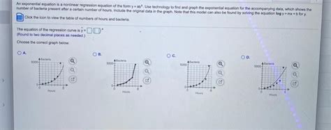 Solved An Exponential Equation Is A Nonlinear Regression
