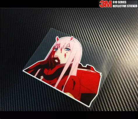Reflective Darling In The Franxx Zero Two Senpai Peeking Anime Jdm Sticker D17 £6 23 Picclick Uk
