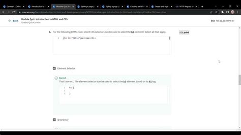 Meta Frontend Development Module Quiz Introduction To Html And Css