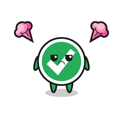 Premium Vector Annoyed Expression Of The Cute Check Mark Cartoon Character