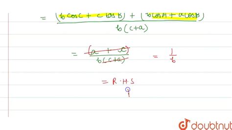 Prove That Cos C Cos A C A Cos B B 1 B