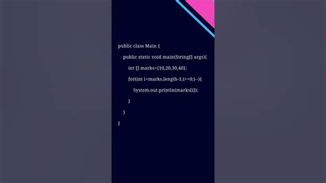 Java Program To Print Array Elements In Reverse Java Ytshortsindia Youtube