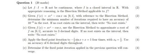 Solved 2 2 Question 1 20 Marks A Let 1 R Not Be Chegg Com
