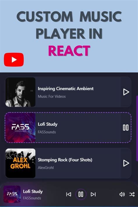 Custom Music Player With React And Tailwind Music Players Ambient