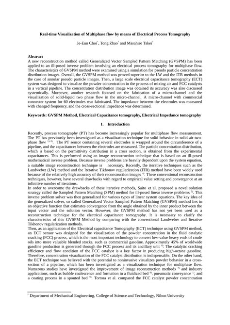 Pdf Real Time Visualization Of Multiphase Flow By Means Of Electrical Process Tomography