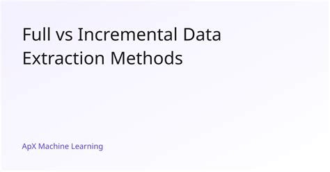 Full Vs Incremental Data Extraction Methods