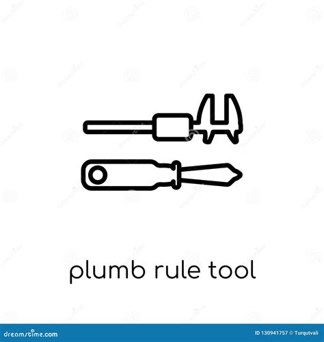 Linear Plumb Rule Tool Icon From Construction Tools Outline Collection Thin Line Plumb Rule