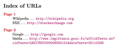 Indexing Line Breaks In Urlindex TeX LaTeX Stack Exchange