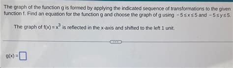 Solved The Graph Of The Function G ﻿is Formed By Applying