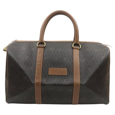 Christian Dior Black X Brown Monogram Honeycomb Boston Duffle Bag