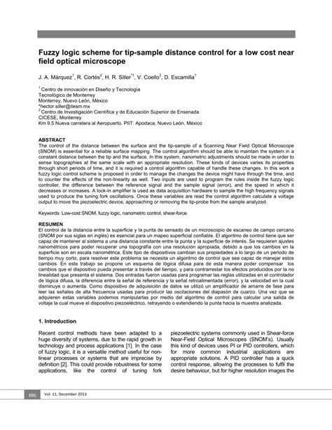 Pdf Fuzzy Logic Scheme For Tip Sample Distance Control For A