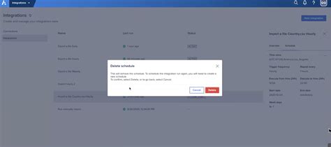 Delete Integration Schedule Anapedia