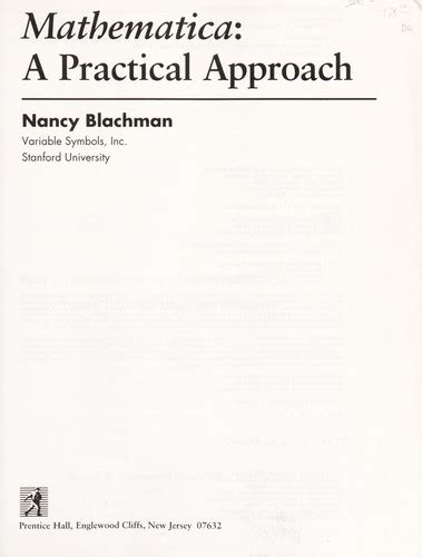 Mathematica A Practical Approach Open Library